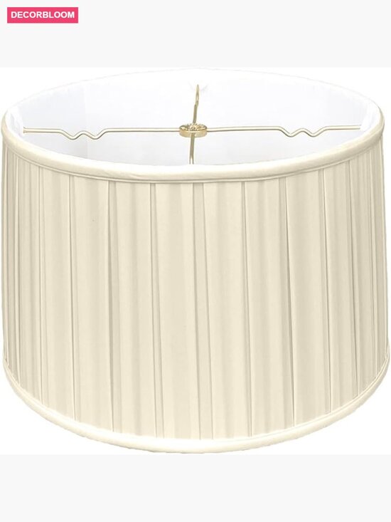 Other | Shallow Drum English Box Pleat Lamp Shade 15x16x1 Beige Silk ...